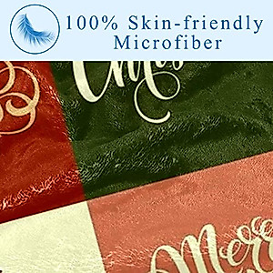 Merry Christmas Prints Soft Warm Cozy Blanket Throw for Bed Couch Sofa Picnic Camping Beach, 150×100cm