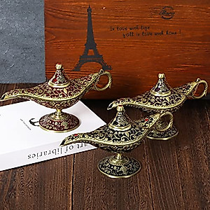 SogYupk Aladdin's Lamp, Vintage Magic Genie Lamp Wishing Lamp, Classic Arabian Stage Show Props/Themed Parties/Cake Decorating, Creative Aladdin Magic Lamp Gift for Holidays/Birthdays/Weddings (Black)