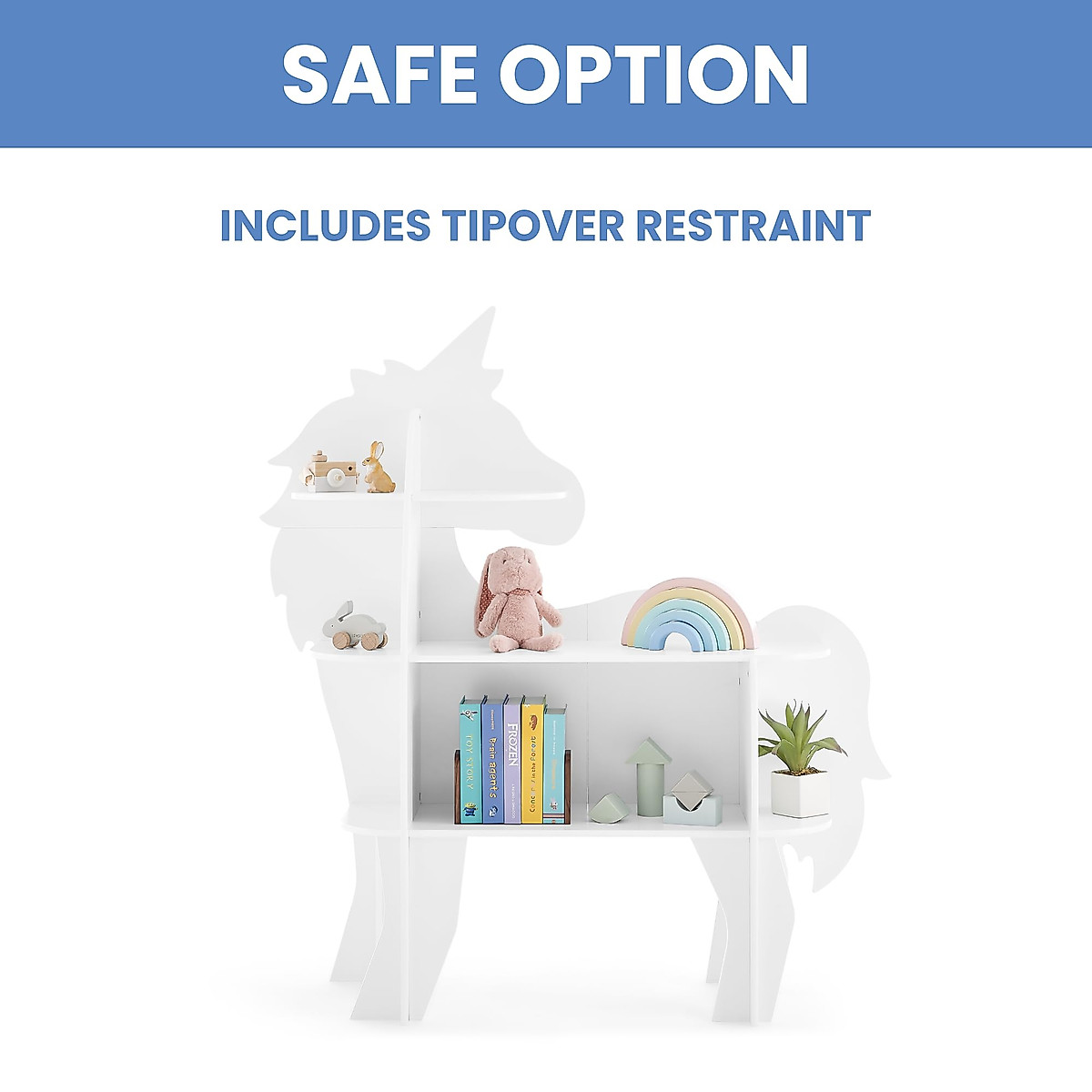 Delta Children Unicorn Bookcase - Greenguard Gold Certified, White