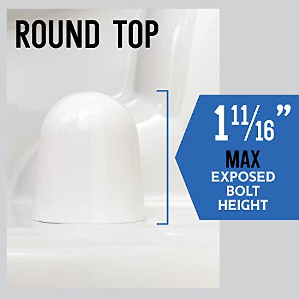 Stinky John's Tall Toilet Bolt Caps - Universal Fit with a Round Top - Almond Colored Caps - 2 count (1 package)