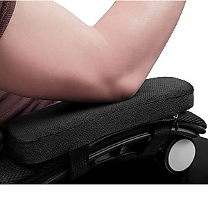 Office Chair Armrest Covers, Chair Armrest Pads, Cooling Gel Cushions Office Chair Arm Covers, Pressure Relief Office Chair Arm Pads, Arm Rest Cushioning for Office Chair with Memory Foam 2 in 1 Pair
