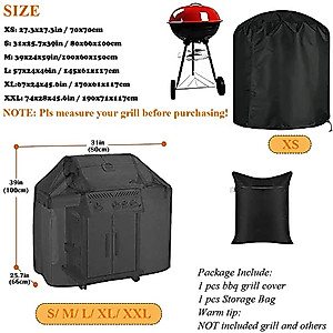 Gas Grill Barbecue Cover Skyour Waterproof BBQ Gas Grill Smoker Cover Weather Resistant UV Heavy Duty Patio Outdoor Gas Barbecue BBQ Grill Covers (XL: 67x24x45.6in)