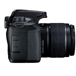 Canon Rebel T100 / EOS 4000D DSLR Camera w/EF-S 18-55mm F/3.5-5.6 Zoom Lens + 64GB Memory, Filters,Case, Tripod, Flash, and More (34pc Bundle)