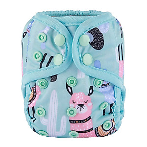 Sigzagor Newborn Baby Diaper Nappy Cover 8lbs-10lbs (Blue Alpaca)