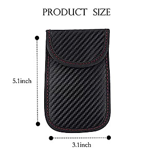 2PCS Car Key Fob Protector,Anti-Theft & Anti-Hacker Key Fob Case with Black Carbon Fibre,Double-Layers Key Fob Signal Blocker for Shielding RFID