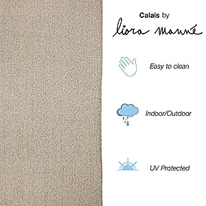 Liora Manne Calais Solid Indoor/Outdoor Rug – Casual Traditional Rug, Weather Resistant, Easy Care Performance Rug, Rugs for Entryway, Living Room, Patio, Solid Grey, 2' x 7'6"