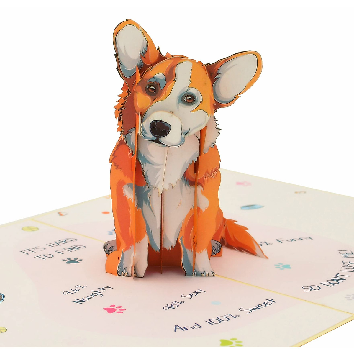 OPOPUP Corgi Dog Pop Up Card come Magic Flying Butterfly- Card Dog Loving Friends, Christmas, Birthday, Thank You Card, Mother's Day, Father's Day, All Occasions.