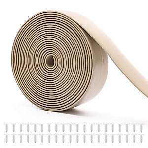 2" Wide Vinyl Straps for Patio Chairs Repair, COITEK 20FT Long Patio Garden Furniture Replacement Straps+ 40 Free Rivets for Outdoor Lawn Furniture Chaise Lounge Repair (Driftwood)