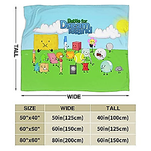 Bfdi-Battle for Dream-Island Plush Blanket Ultra-Soft Flannel Throw 3D Printing Fuzzy Blankets for Adults Kids (50"x40", Black)