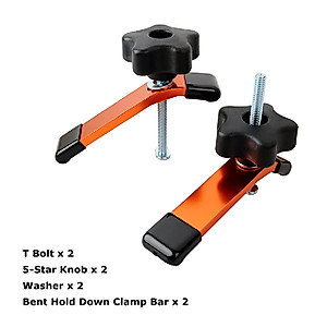 O'SKOOL 2 Pack Hold Down Clamps Kit, 5-1/2” L x 1-1/8” Width T-Track CNC Router Clamp