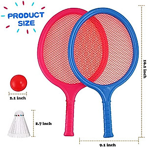 Badminton Racket Set for Kids, Toddlers with 2 Paddles, Ball and Birdie - Junior Kindergarten Student Outdoor Sports Tennis Racquet Play Game Beach Toys