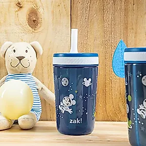 Zak Designs Disney Mickey Mouse Kelso Tumbler Set, Leak-Proof Screw-On Lid with Straw, Bundle for Kids Includes Plastic and Stainless Steel Cups with Bonus Sipper (3pc Set, Non-BPA)15 fl oz.