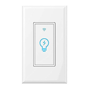 Micmi Smart WiFi Light Switch Compatible with Alexa/Google Home IFTTT Timing Wireless Voice Control Function, Suit for 1/2/3/4 Gang Switch Box in Wall, Neutral Wire Required 1pack