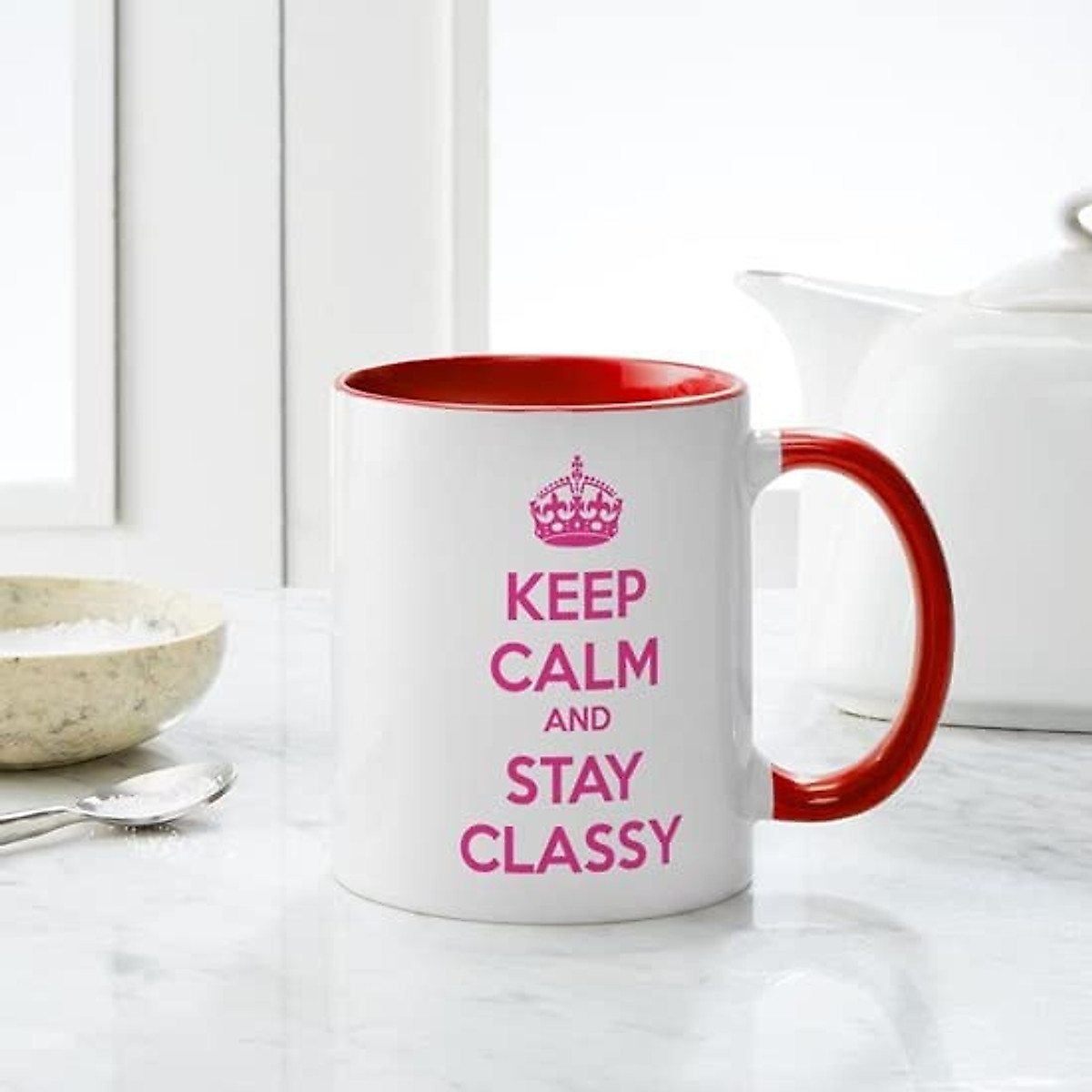 CafePress Keep Calm And Stay Classy Mug Ceramic Coffee Mug, Tea Cup 11 oz