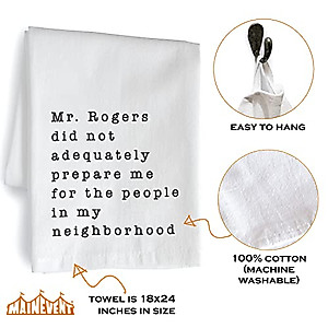 MAINEVENT Mr Rogers Dish Towel 18x24 Inch, Mr Rogers Towel, Funny Kitchen Towel Saying, Mr Rogers Neighborhood Friends Towel, Mr Rogers Kitchen Towel, Mr Rogers Tea Towel Good Mother Women