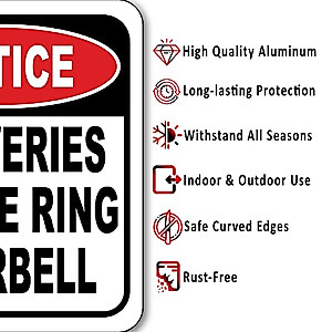 Notice Deliveries Please Ring Doorbell Delivery Sign for Delivery Driver -8.5"x10" Delivery Instructions for My Packages - Indoor Outdoor Aluminum Composite
