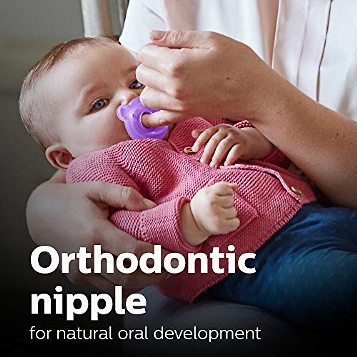 Philips AVENT Soothie Shapes Pacifier, Pink/Purple, 3-18 Months, 2 Pack, SCF194/05