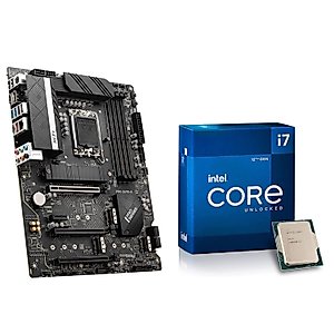 INLAND Micro Center Intel Core i7-12700K Desktop Processor 12 (8P+4E) Cores up to 5.0 GHz Unlocked LGA1700 600 Series with MSI PRO Z690-A ProSeries DDR5 Gaming Motherboard
