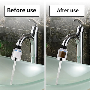 KALIONE 360 Rotating Faucet Water Filter, Removes Heavy Metals and Hard Water, Made of ABS and Stainless Steel, Easy to Install