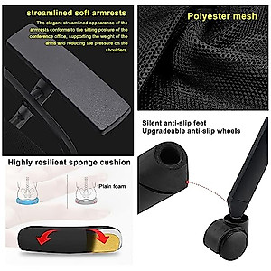 Tablet Arm Chair Ergonomic Office Chair with Wheels Training Chair for Office School Classroom Conference,Meeting Room Chair, Stacking Chair with Writing Board (Color : Grey)