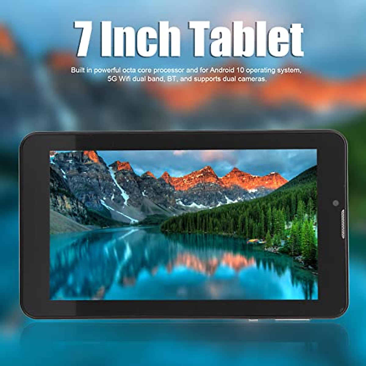 Cuifati 7 Inch Tablet PC, 32GB Storage 2GB RAM, HD Display, WiFi 5G Dual Band Dual Camera Tablet PC with 3 Card Slots, Support 128GTF Card, for Android 10(Blue)
