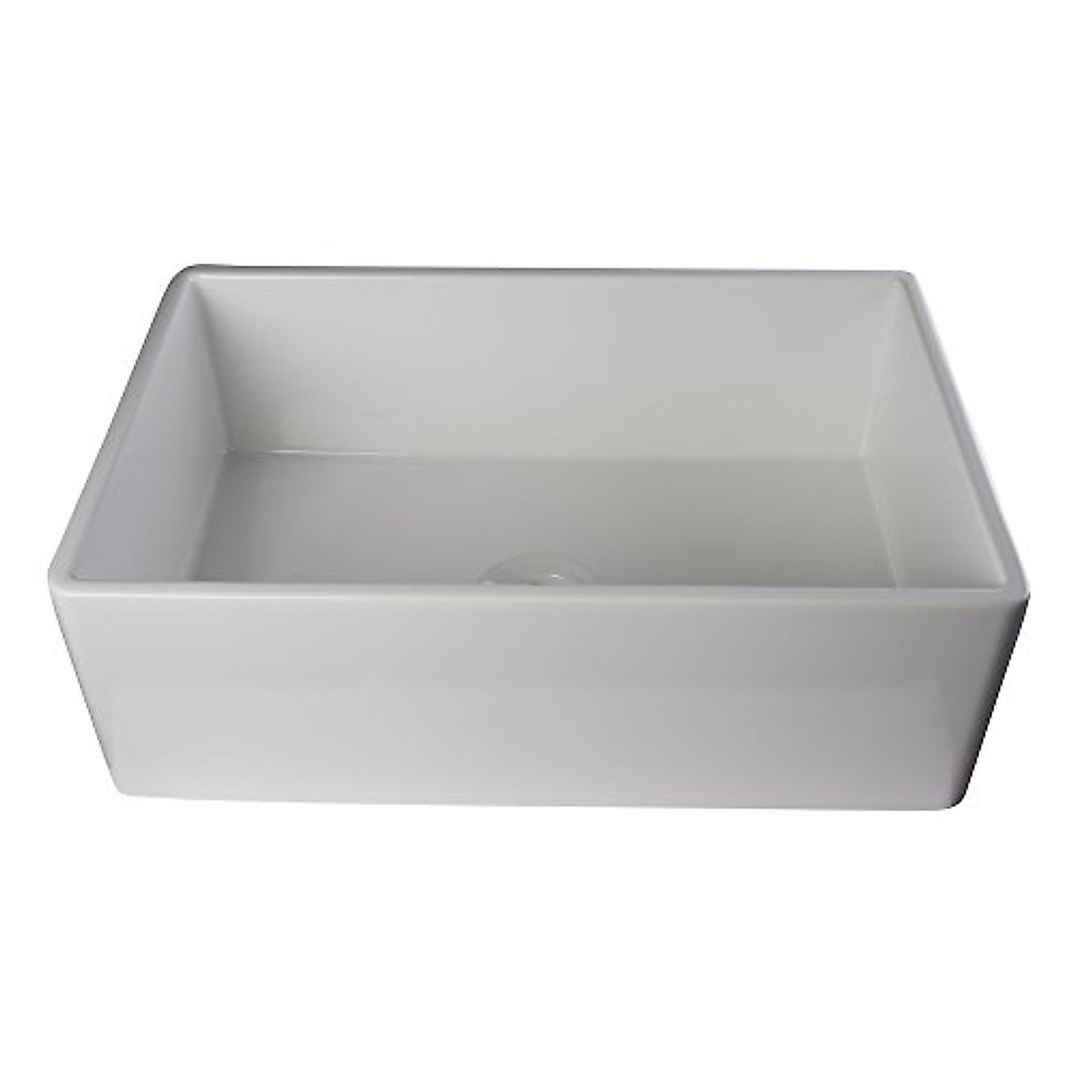 ALFI brand AB510 30-Inch Contemporary Smooth Fireclay Farmhouse Kitchen Sink, White