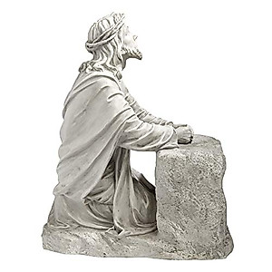 Design Toscano Jesus in the Garden of Gethsemane Religious Garden Statue, 23 Inch, Polyresin, Antique Stone