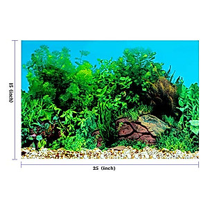 LENDAWAY New Undersea Coral, Seaweed Background Aquarium Background Decoration 25 x 15（inch）