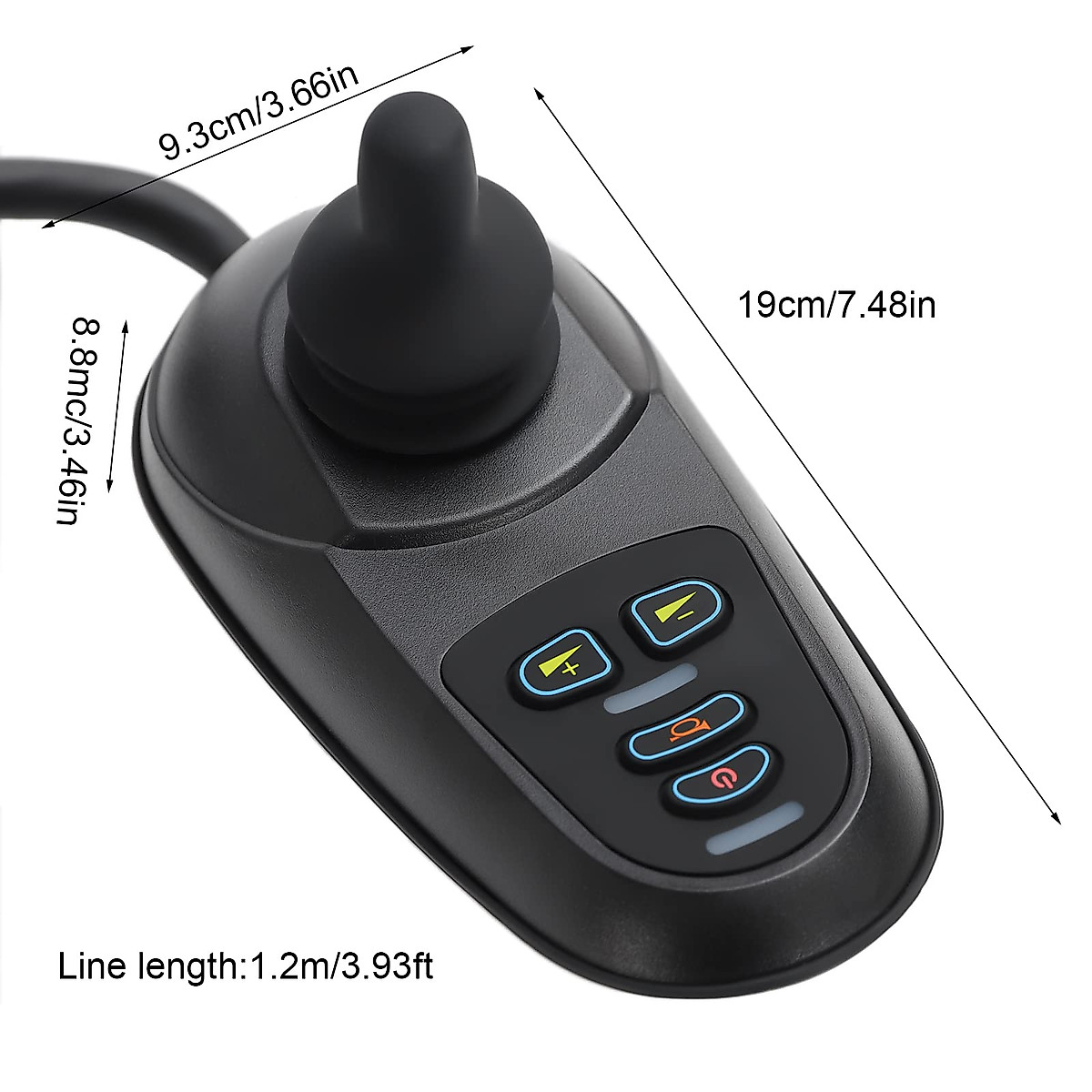 24V DC Wheelchair Joystick Controller Electric Mobility Wheelchairs Accessory Electric Wheel Chair Joystick Controller Replacement Joystick Controller with Brake