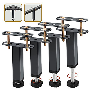 4 Pcs Adjustable Height Center Support Leg For Bed Frame, Bed Slat Support Legs for Metal/Wooden Bed Frame, Heavy Duty Support Feet For Bed Frame Replacement, Bed Slat Reinforcement Kit (5.9" to 8.6")