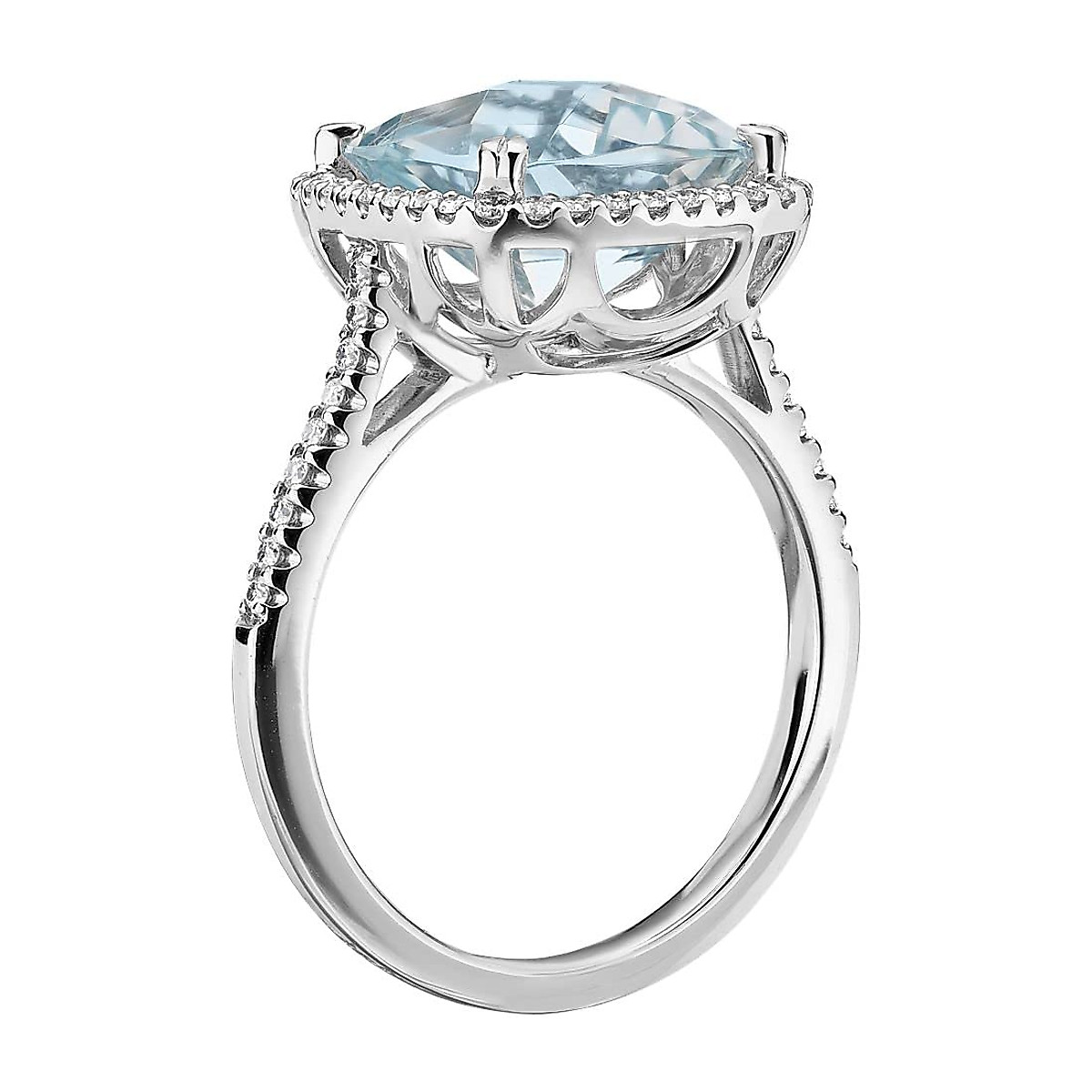 JewelryGift 925 Sterling-Silver Engagement Ring Natural-Aquamarine Gtone Western Design Jewelry Gift for Women Ring US Ring Size : 8