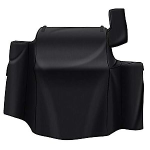 QuliMetal Grill Cover for Green Mountain Daniel Boone Prime WiFi Grills, Full Length GMG Daniel Boone Smoker Cover, 600D Fabric, Black