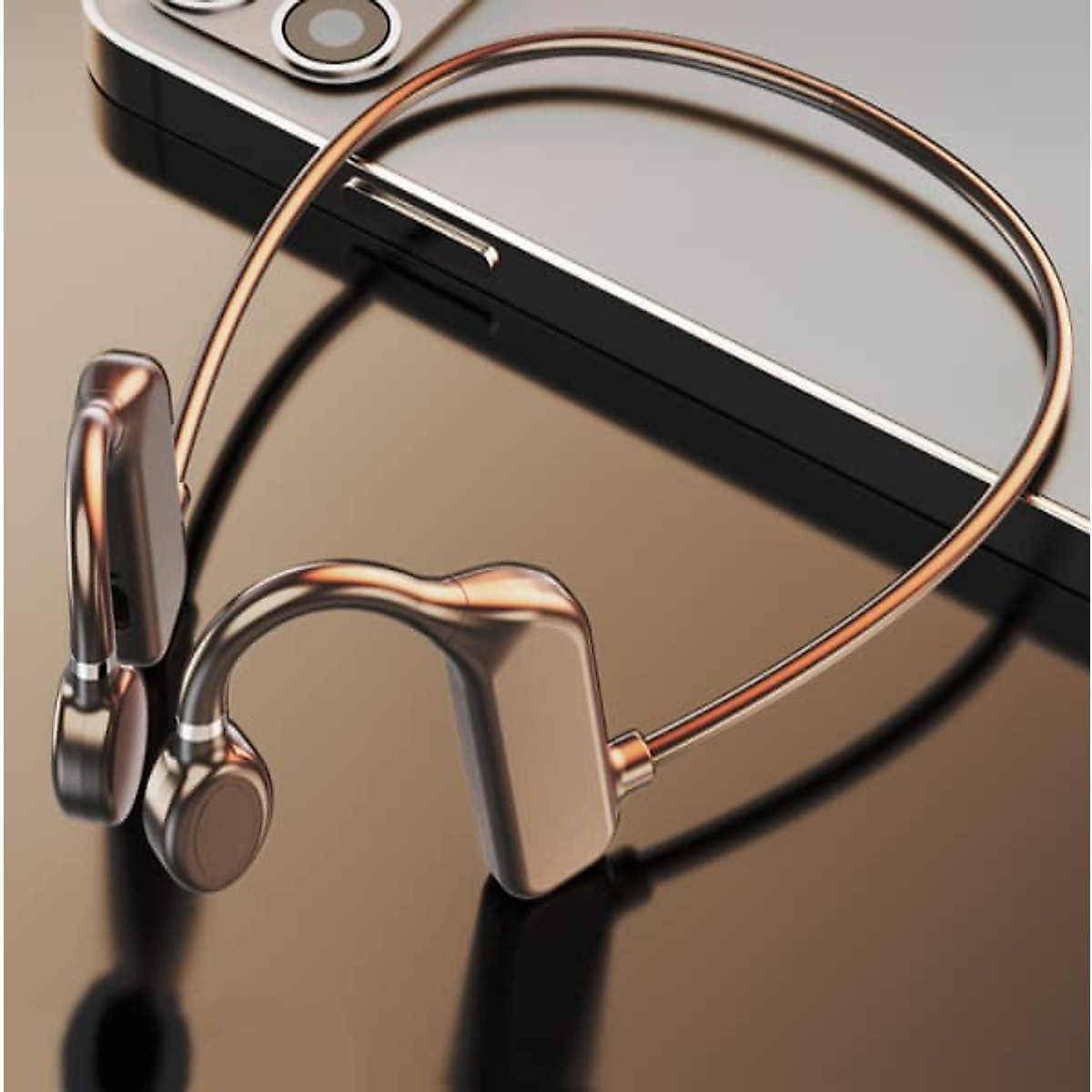 Wireless Open-Ear Bone Conduction Headphones for Kids, Sports, Outdoor Activities, Children, Built-in Microphone, Sweat Splash Proof Ear-Care Headsets Hearing Protection for School Tablet