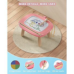 Kikapabi Toys for 1 2 Year Old Girl, Magnetic Drawing Board for Early Learning, Birthday/New Year Gift for Baby Boys, Doodle Board Kids Toddlers 1-3(Pink)