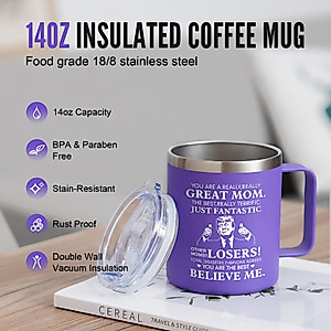 NOWWISH Christmas Gifts for Mom, Women, Wife - Gifts for Mom from Daughter, Son - Birthday Gifts for Mom, Mother - Mom Birthday Gifts - Mom Christmas Gifts - 14 Oz Mug, Purple