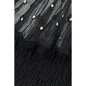 BABEYOND Sequin Beaded Shawl Wrap 1920s Evening Cape Shawl Gatsby for Evening Dresses Wedding Party (Black)