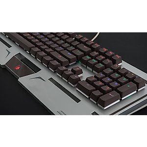 Bloody Gaming B740 Wired Optical Gaming Keyboard with Ergonomic Wrist Rest – Quiet & Satisfying Switch Keyboard - LED Backlit Illuminated Keys – Water/Splash Resistant - [Black Switches – LK Gen 1]