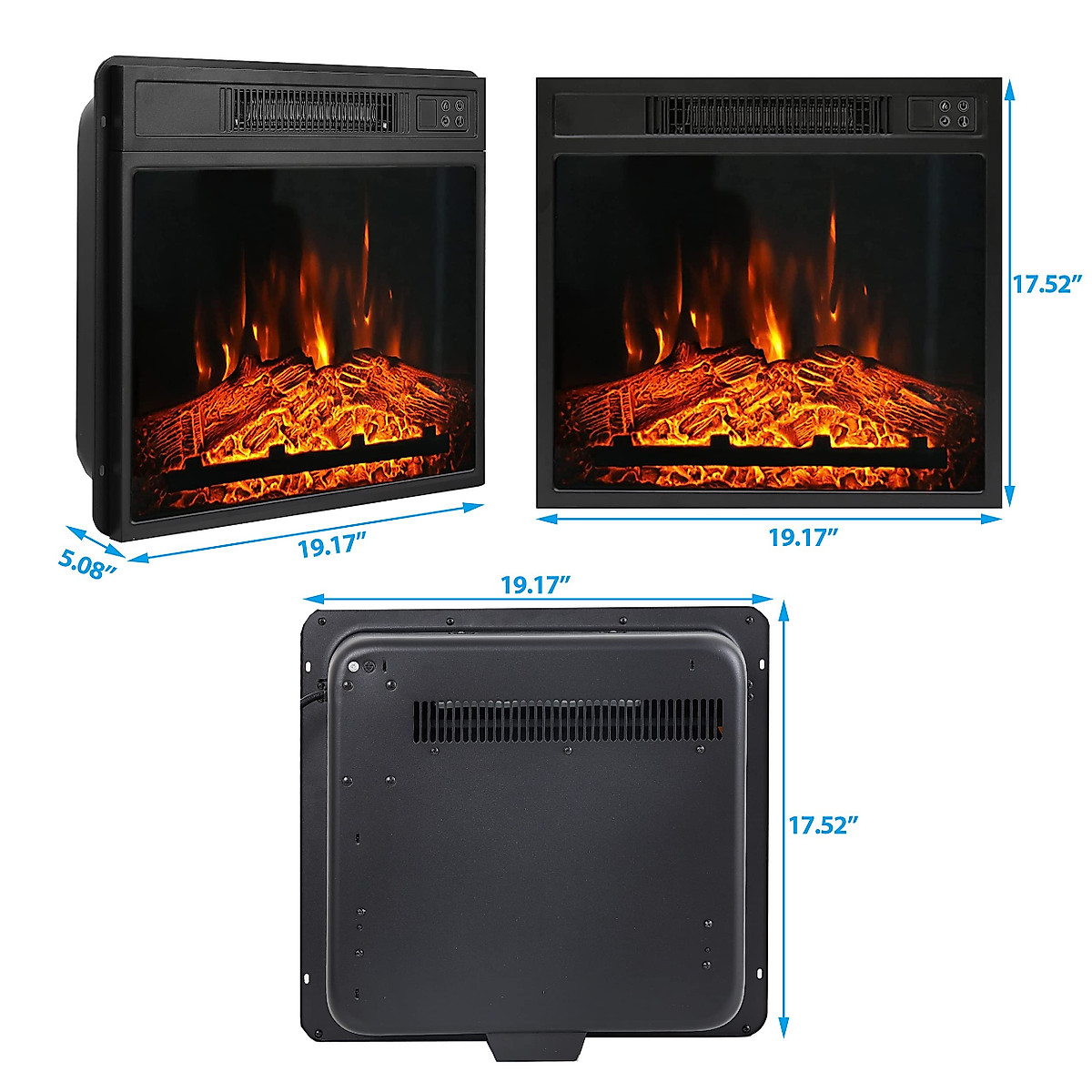 Electric Fireplace TV Stand for Living Room, Wood Entertainment Center Sliding Barn Door, Rustic Farmhouse Media Console with Open Shelves and Cabinets for TV up to 55"