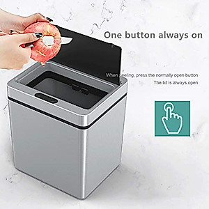 Zeiwohndc Intelligent Induction Trash Can Automatic Sensing Garbage Bin Smart Infrared Motion Sensor Waste Basket, 4 Gallons