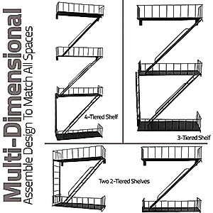Beyond Basic Fire Escape Shelf - Versatile New York Inspired Hanging Wall Shelves Make a Great Action Figure Shelf or Planter Shelf - Prepare to Receive Compliments for This Modern Floating Wall Shelf