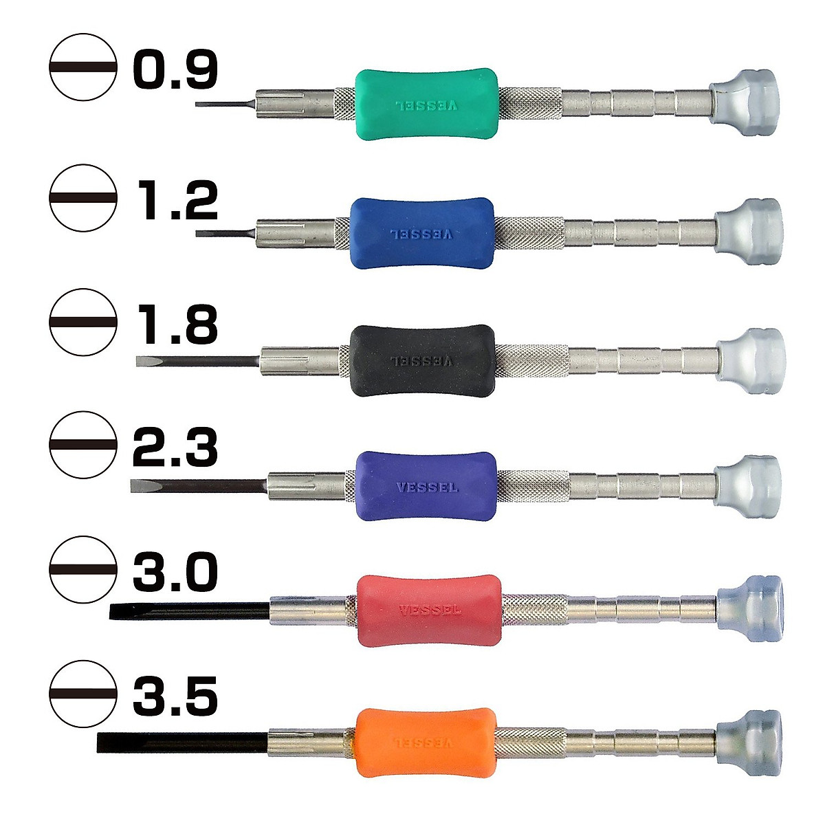 VESSEL Precision Screwdriver Set TD-55 / -0.9, -1.2, -1.8, -2.3, -3.0, -3.5