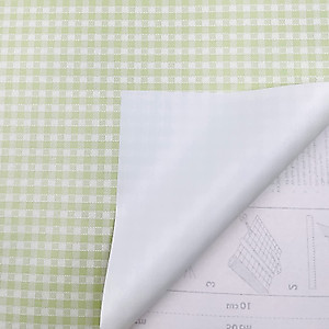 Yifely Green & White Checkered Pattern Tabletop Protect Paper Self-Adhesive Shelf Liner Coat Locker Decor 17.7 Inch by 9.8 Feet