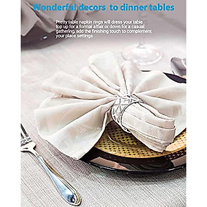 URWOOW 12 Pack Napkin Rings Holders Silver Color Hollow Design Décor Dinner Party Wedding Christmas Gathering (Silver)