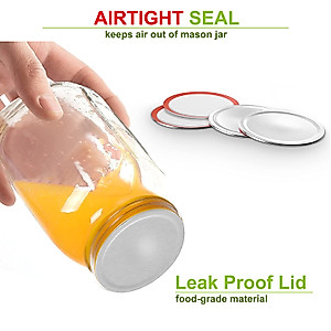 Wide Mouth Mason Jar Lids Canning Lids for Ball, Kerr Jars - 24-Count Split-Type with Leak proof & Airtight Seal Features, Metal Mason Jar Lids for Canning - Food Grade Material, Silver/86 MM