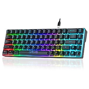 60% Gaming LED Keyboard RGB 68 Keys Layout Wired Keypad with 10 Preset Effects Mechanical Switch Feel Compatible with PC Mac Linux Xbox one PS4 PS5