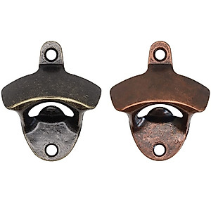 YFEIQI 2 Pack Vintage Version Cast Iron Craft Beer Opener Horseshoe Corkscrew Wall Mounted Corkscrew for Kitchen, Bar