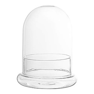 Cabilock Glass Candle Holder Dome Cloche Clear Glass Cloche Bell Jar Display Dome Candle Holder Candlestick Cup Tealight Holder Micro Landscape