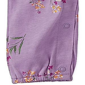 The Children's Place Baby Girls and Toddler Sleeve Floral Print Knit Flutter Jumpsuit Shorts, Lt Grape, 3T US