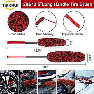 TIKKRUI Car Detailing Brush Set 18pcs Car Interior Detailing Kit Car Wash Cleaning Tool Kit. All Purpose Cleaning, Including: Interior and Exterior, Dashboard, Wheel, Rims, Tires.