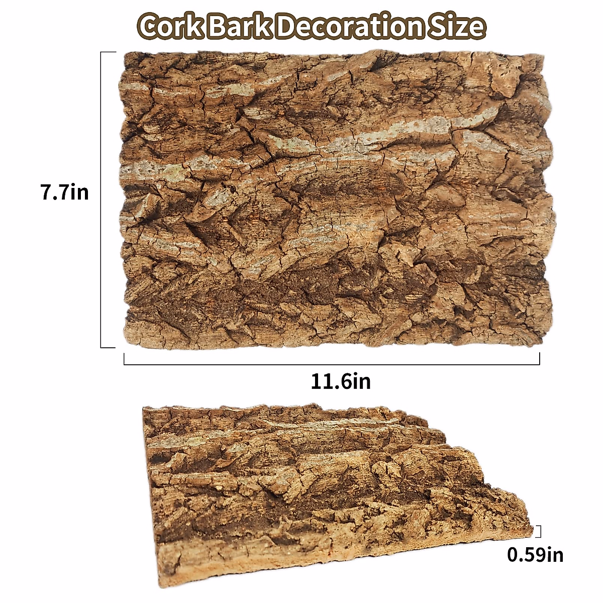 Fhiny 2 PCS Cork Bark Background, 11.6" x 7.7" Natural Cork Bark for Reptiles Tank Backdrop Reptile Climbing Wall Terrarium Decor Accessories for Turtle Beared Dragon Chameleon Snake